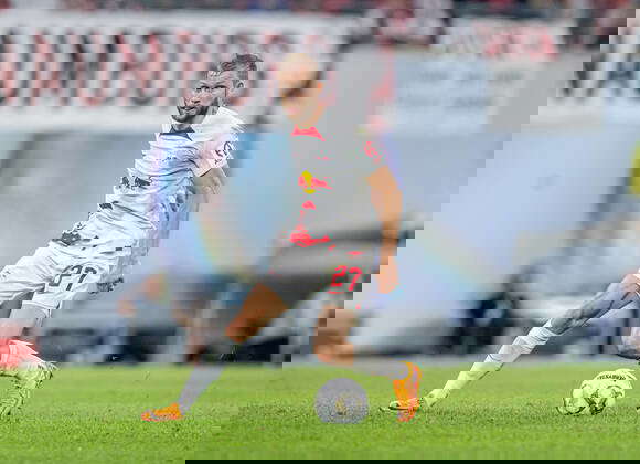 Leipzigs Konrad Laimer on the ball Football DFB Cup, Round of 16 RB ...