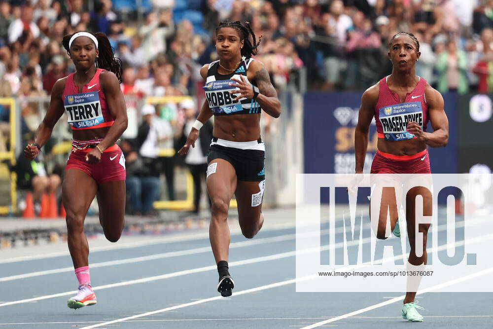 Athletics Diamond League Silesia Twanisha Terry, Aleia Hobbs, Shelly-Ann Fraser-Pryce during the