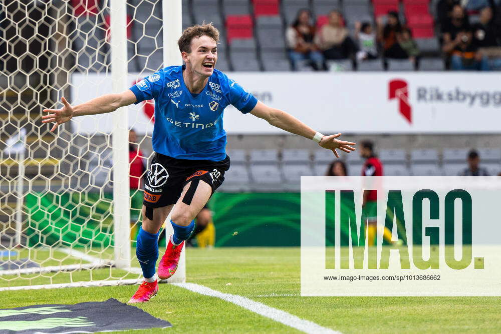 220807 Halmstads Alexander Johansson celebrates after 1 1 during the ...