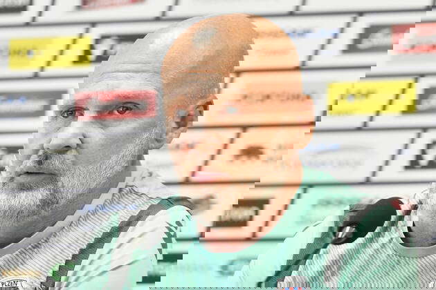 Head coach of Viktoria Plzen Michal Bilek speaks during the press ...