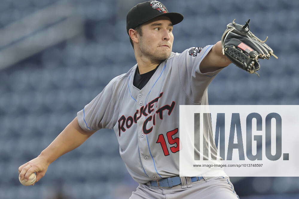 August 10, 2022: Rocket City Trash Pandas pitcher Brett Kerry (15) was ...