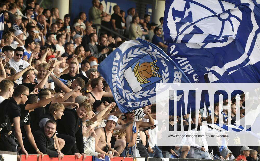 HJK fans during the UEFA European League 3rd Qualification Round ...