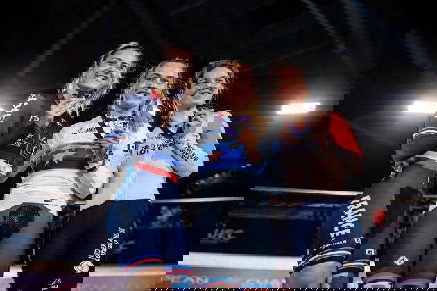 GROS Mathilde, HINZE Emma, VAN RIESSEN Laurine UEC Track Cycling ...