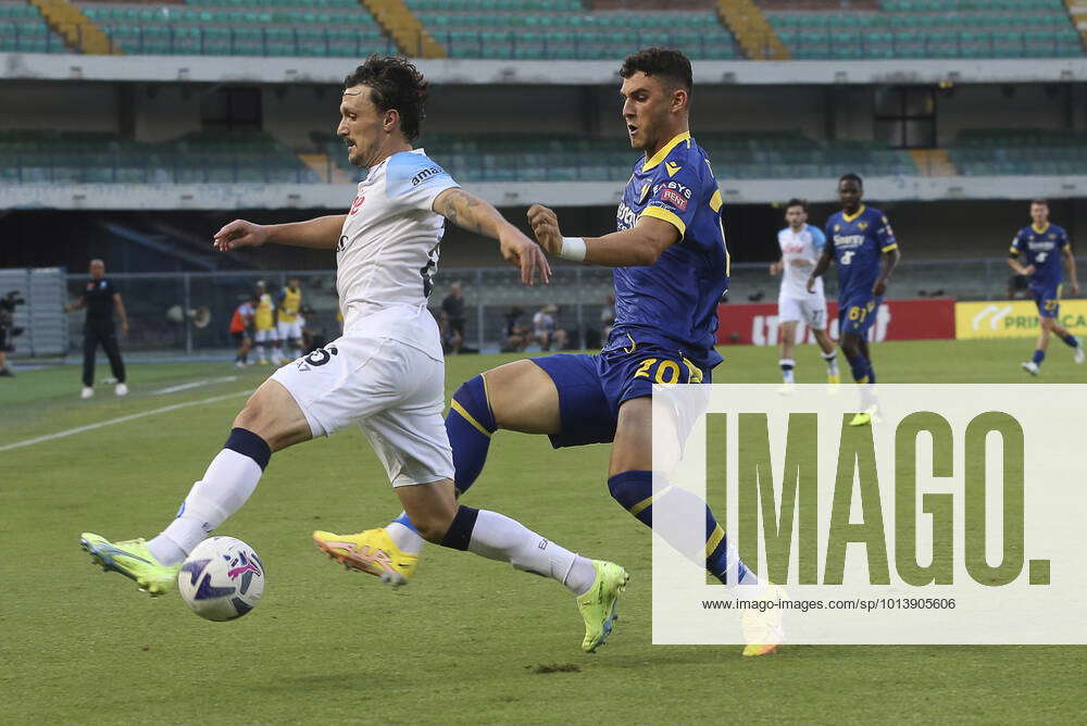 August 15, 2022, Verona, Italy: Mario Rui of SSC Napoli competes for ...