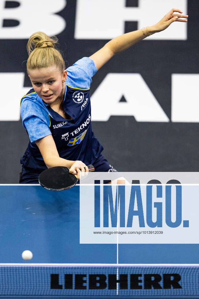 220817 Filippa Bergand of Sweden competes in a womens doubles round of ...