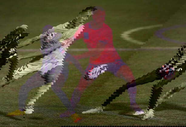 SOCCER ADELAIDE CITY UNITED, Ayom Ayom of Adelaide City clashes with ...