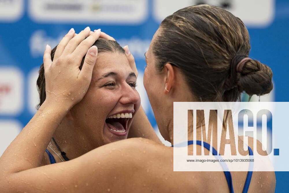220818 Emilia Nilsson Garip and Elna Widerström of Sweden celebrate ...