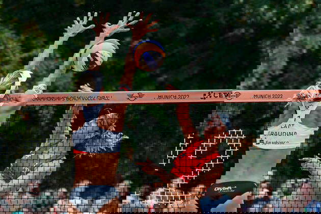 Womens Round of 16, from left Tina Graudina LAT , Marta Lodej POL , 8 ...