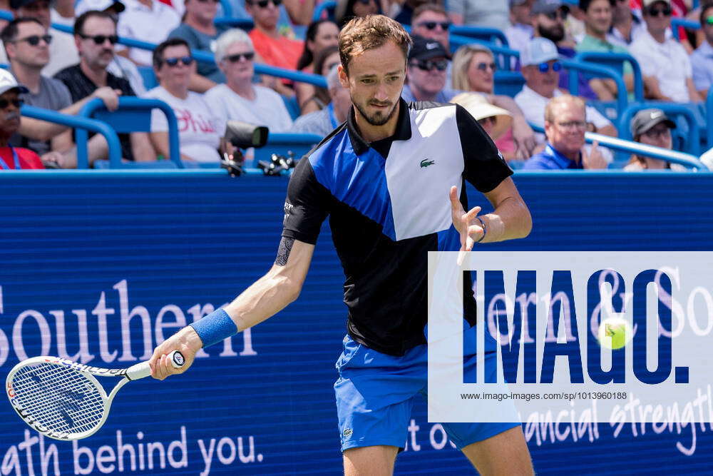 August 19, 2022, Mason, Ohio, USA: Daniil Medvedev (RUS) hits a ...