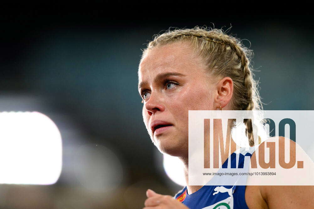 220820 Andrea Rooth of Norway looks dejected after women s 100m Hurdles ...