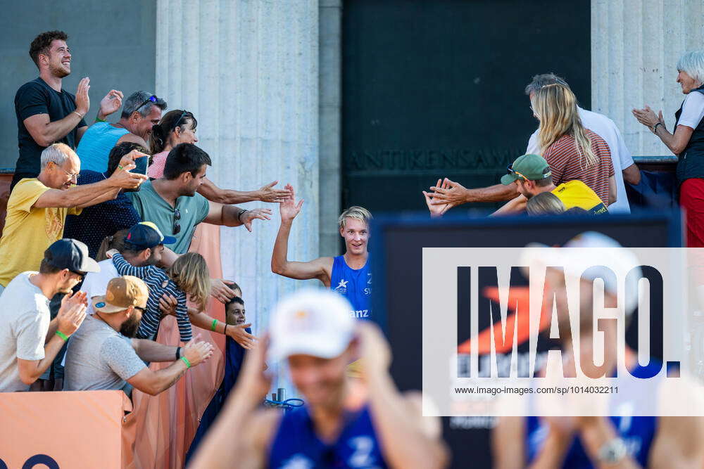 220821 Jonatan Hellvig of Sweden on his way to the medal ceremony after ...