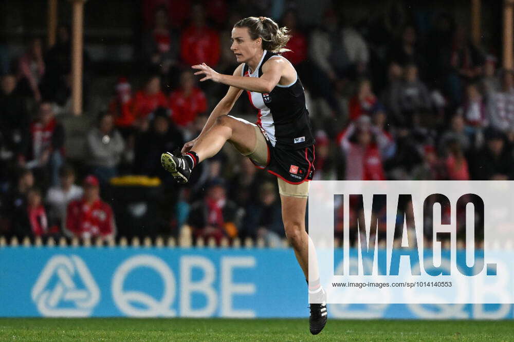 AFLW SWANS SAINTS, Clara Fitzpatrick of the Saints kicks during the ...