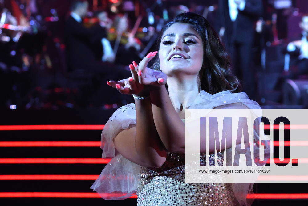 MOSCOW, RUSSIA – : Rhythmic gymnast Yulia Sinitsyna performs at a gala concert given by the Russian