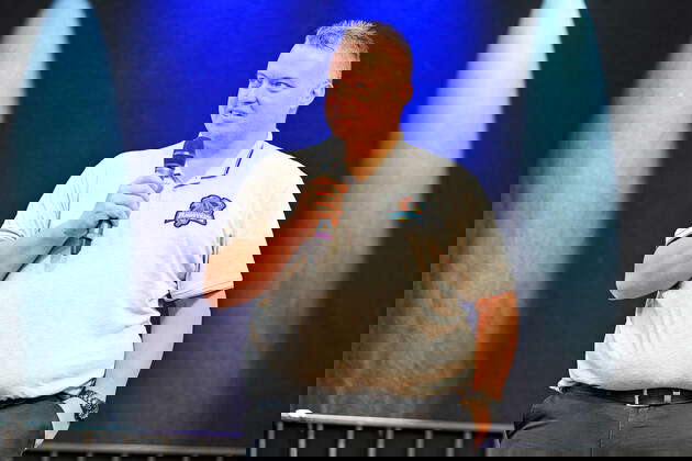 Cameron MacNeil goalie and video coach, Iserlohn Roosters, Media Day ...