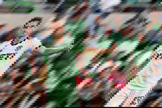 AUSTIN, TX - SEPTEMBER 14: Austin FC midfielder Ethan Finlay tries to ...