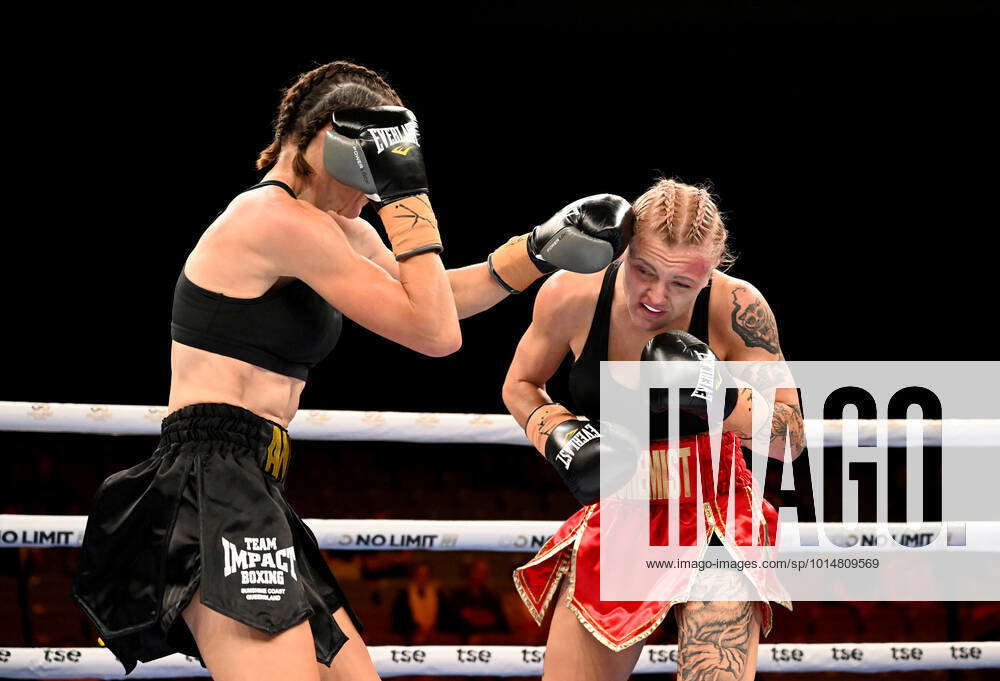 BOXING GALLEN ORIGIN RUMBLE, Ange Harries (left) lands a punch on Angel ...