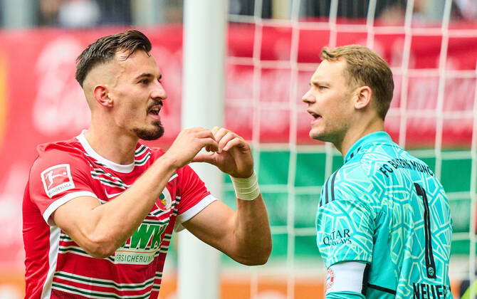 Mergim Berisha, FCA 11 celebrates his goal, happy, laugh, celebration ...