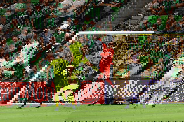 AUSTIN, TX - SEPTEMBER 14: Austin FC goalkeeper Brad Stuver (1) watches ...