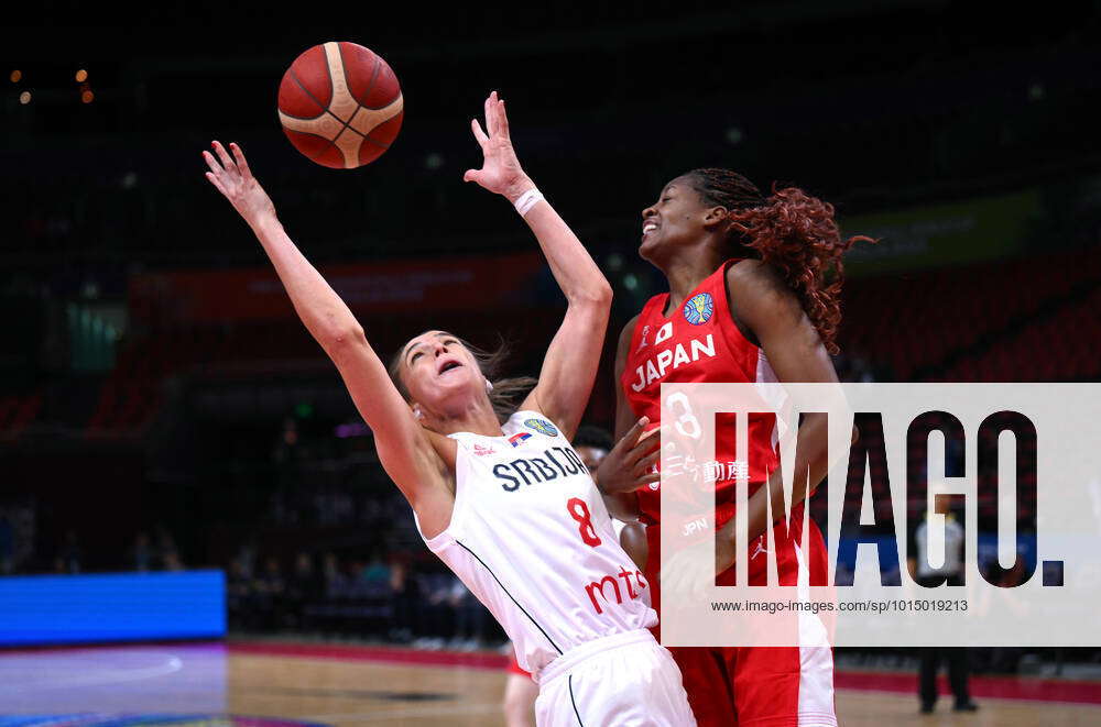 BASKETBALL SERBIA JAPAN, Nevena Jovanovic of Serbia (left) competes ...