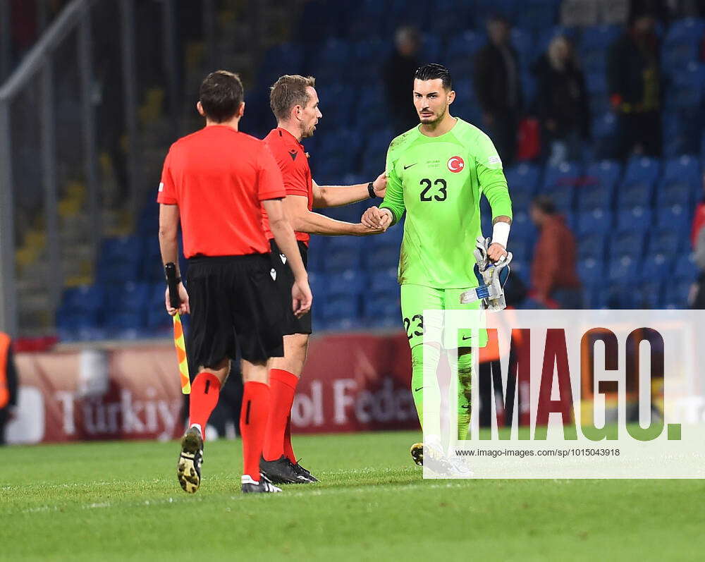 Goalkeeper Ugurcan Cakir of Turkey and Referee Tobias Stieler during ...
