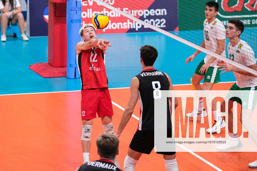 Italy: Final match third and fourth place Bulgaria vs Belgium U20M CEV Kobe Verwimp (BEL) in action