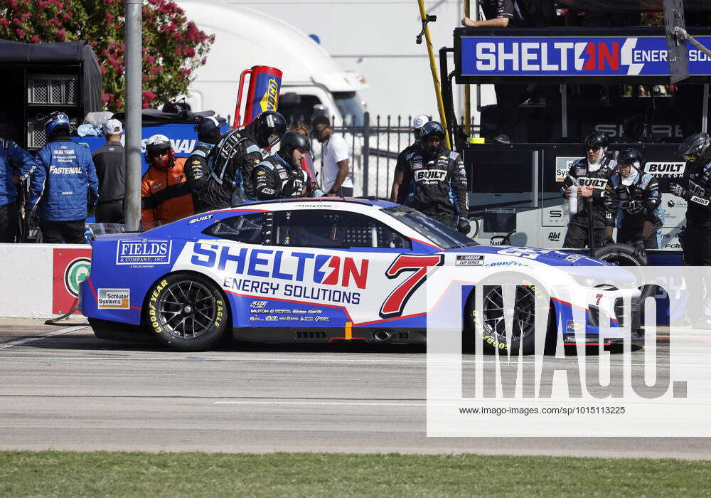 FORT WORTH, TX - SEPTEMBER 25: Corey LaJoie stops for a pit stop during ...