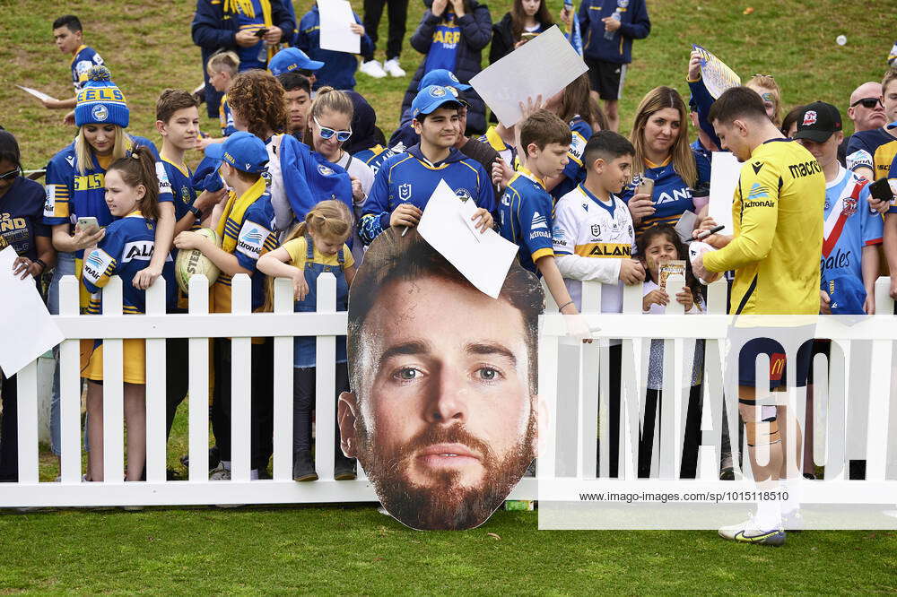 NRL EELS TRAINING, Reed Mahoney of the Eels signs an autograph during ...