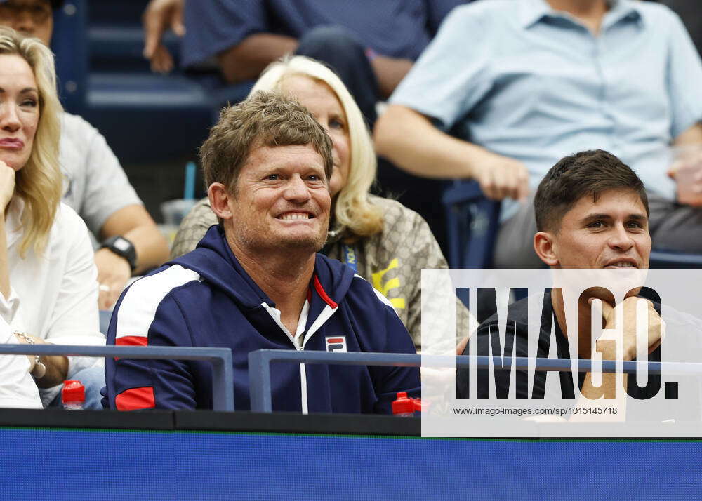 Frances Tiafoe team in the players box, coach, coach Wayne Ferreira in the center Tennis US Open