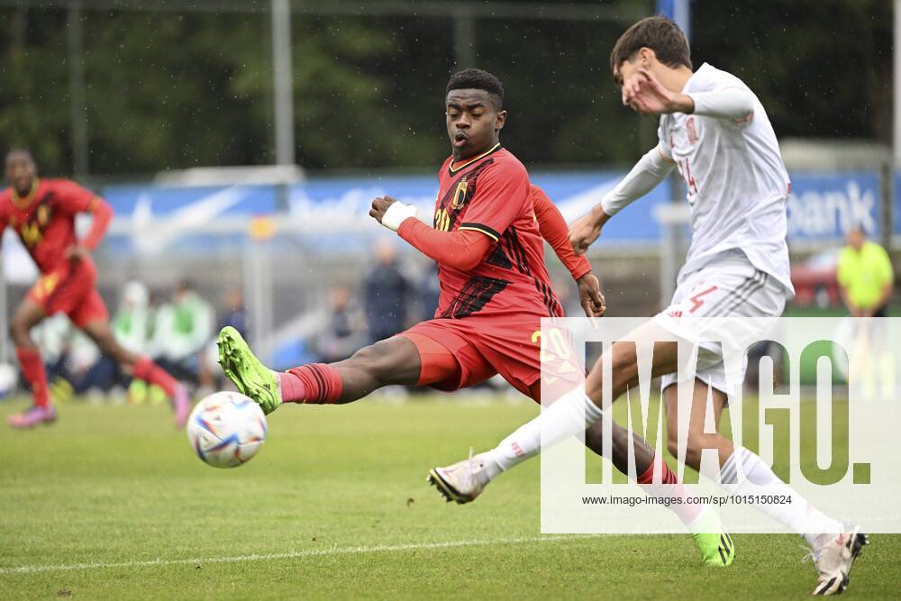 GENK, BELGIUM - SEPTEMBER 27 : Noah Sadiki defender of Belgium during ...