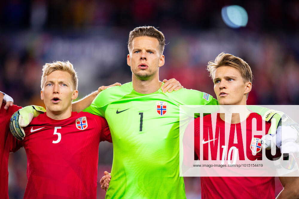 220927 Birger Meling, goalkeeper orjan Haskjold Nyland and Martin ...