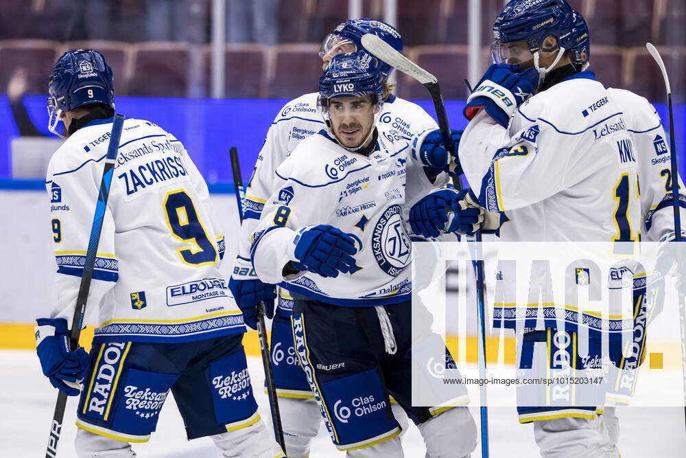 220929 Leksands Matt Caito celebrates after 2 4 during the ice hockey ...