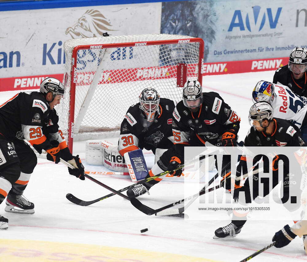 Davis Vandane left against Patrick Hager right during the ice hockey ...