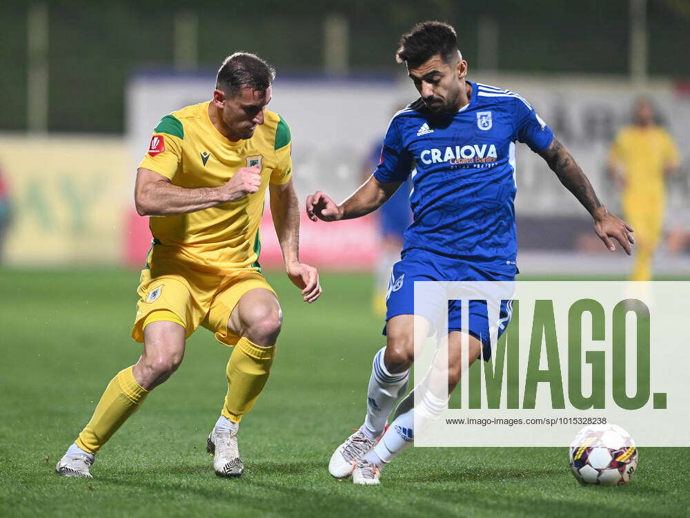 Miluta Stefan Blanaru and Radu Alexandru Negru in the football match ...
