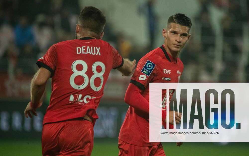 Alexandru Dobre (Dijon FCO) Lucas Deaux (Dijon FCO) FOOTBALL : Dijon vs Le Havre - ligue 2 BKT
