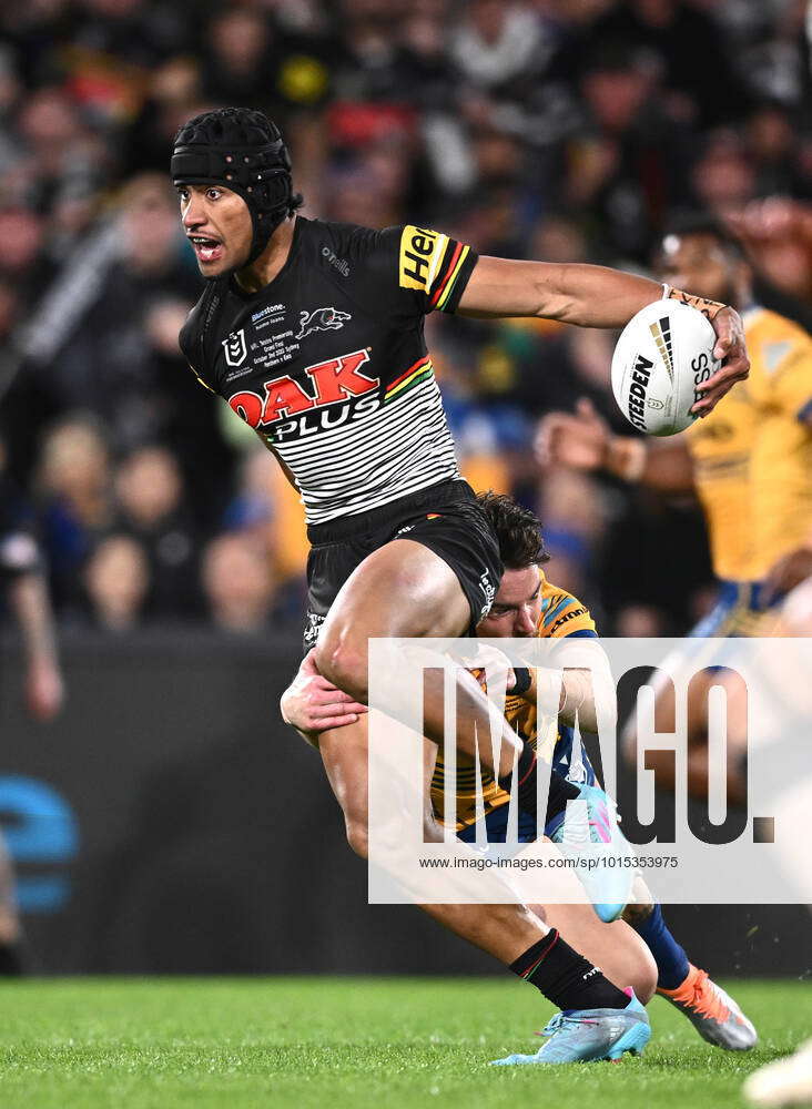 NRL GRAND FINAL, Stephen Crichton of the Panthers steps through a ...