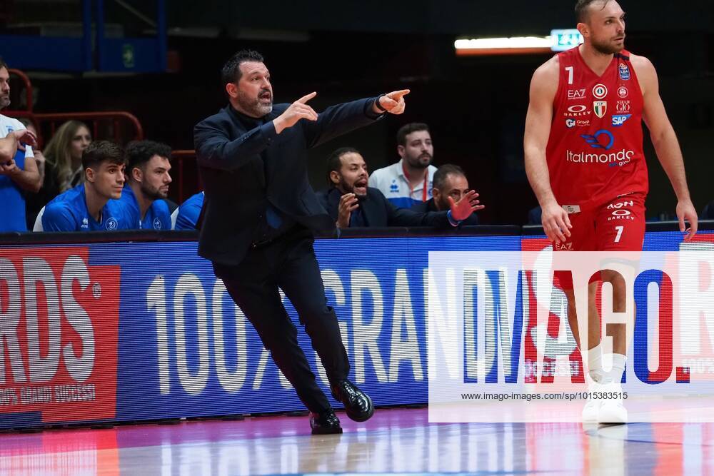Alessandro Magro, head coach Germani Brescia and Stefano Tonut (EA7 ...