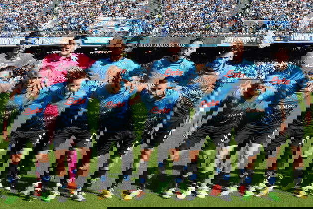 The SSC Napoli players pose for the formation photo during the Serie A ...