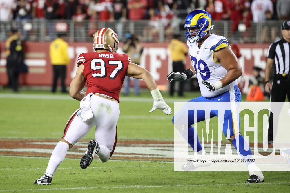 SANTA CLARA, CA - OCTOBER 03: San Francisco 49ers defensive end Nick ...