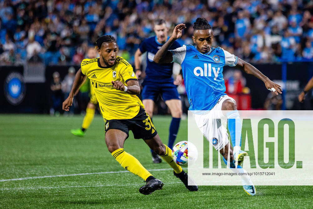 : Columbus Crew defender Steven Moreira defends Charlotte FC forward ...
