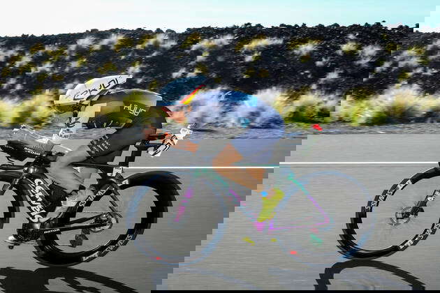 German Anna Haug pictured in action during the Hawaii Ironman women s ...