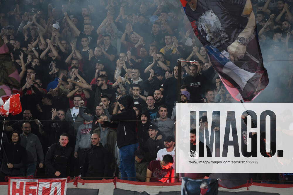 CRVENA ZVEZDA vs FERENCVAROS DELIJE, supporters of Crvena zvezda, at ...