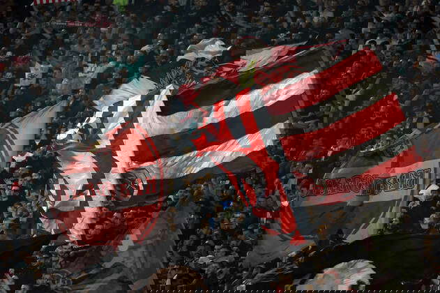 CRVENA ZVEZDA vs FERENCVAROS DELIJE, supporters of Crvena zvezda, at ...