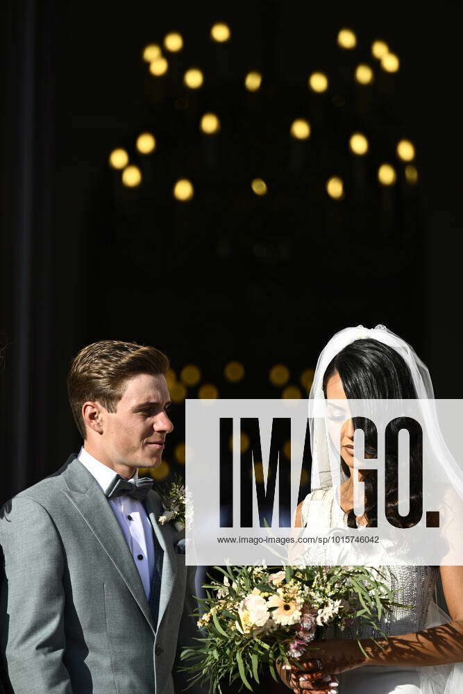 Newly weds Belgian Remco Evenepoel and Oumaima Oumi Rayane pictured ...