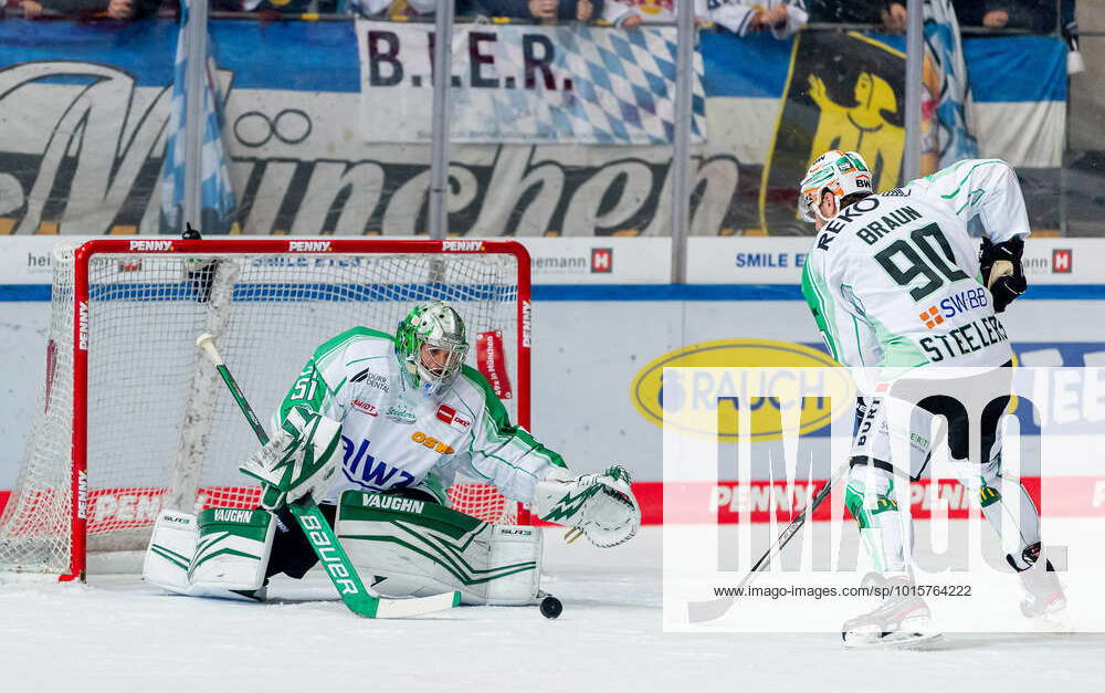 Cody Brenner goalie, Bietigheim Steelers, 51 and Constantin Braun ...