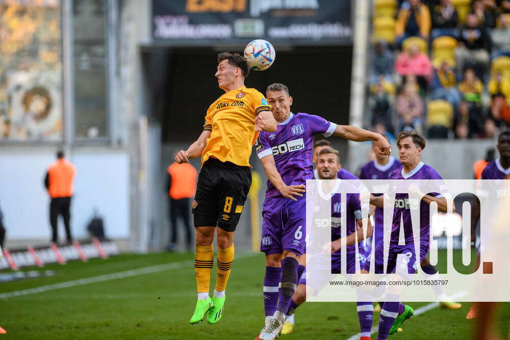 Dresdens Jonathan Meier left against Sven Köhler right SG Dynamo ...