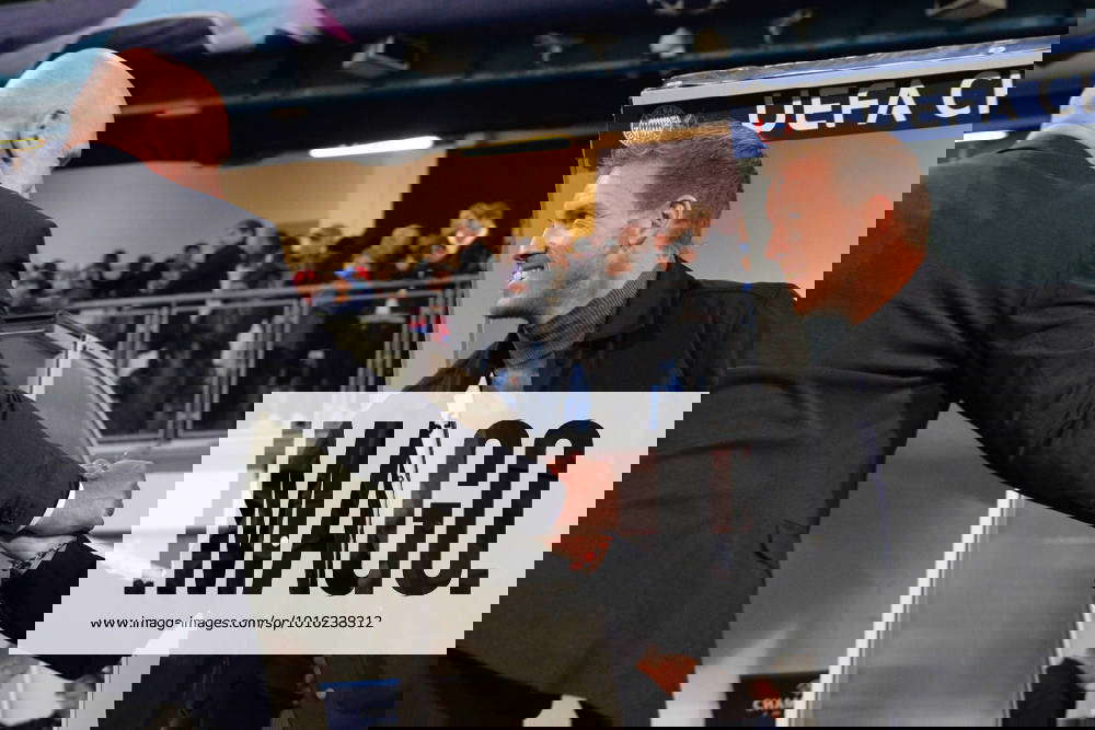 Michal Bilek coach, FC Viktoria Pilsen li , greets Julian Nagelsmann ...