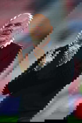 Michal Bilek coach, FC Viktoria Pilsen li, greets Julian Nagelsmann ...