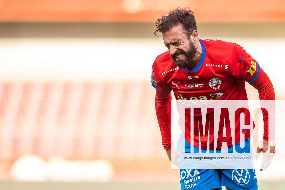 221015 Helsingborgs Abdul Rahman Khalili is in pain during the football ...