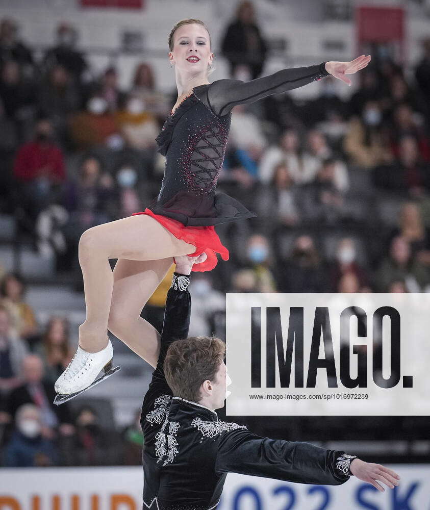 Maria Mokhova and Ivan Mokhov of the U.S. skate during the pairs short ...
