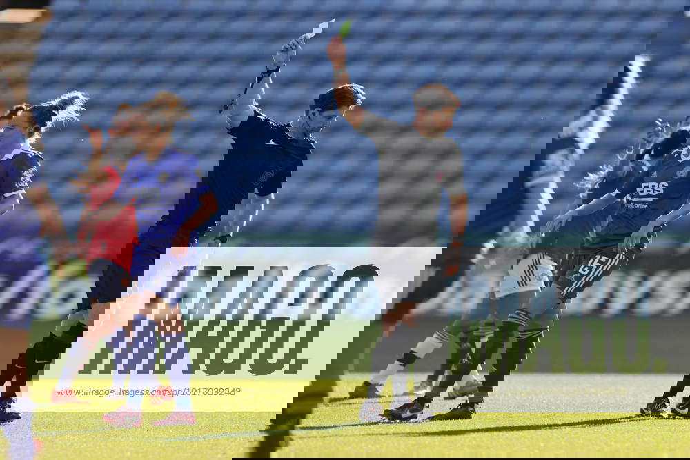 Leicester, England, October 23rd 2022: Neil Hair (Match referee) shows ...